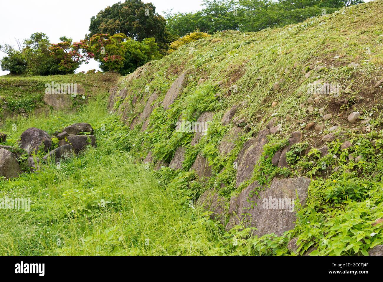 Remains of Hara castle in Shimabara, Nagasaki, Japan. It is part of the ...