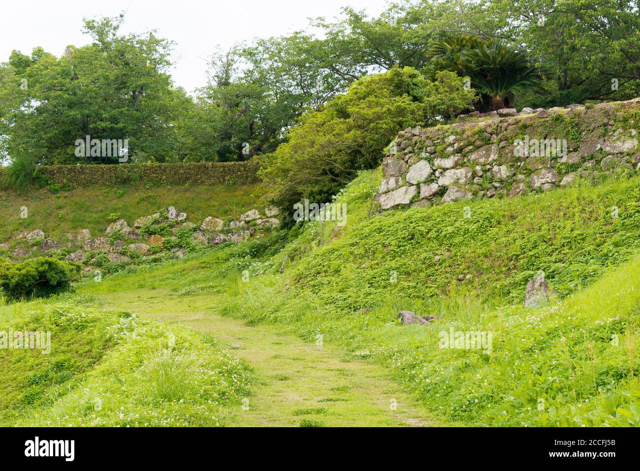 Remains of Hara castle in Shimabara, Nagasaki, Japan. It is part of the ...