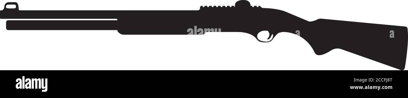 Shotgun icon personal self defense weapon, concept simple black vector ...