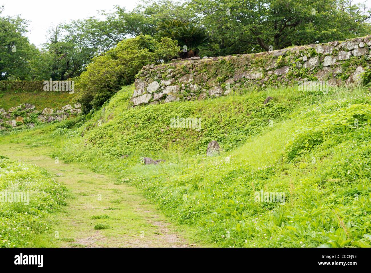 Remains of Hara castle in Shimabara, Nagasaki, Japan. It is part of the ...