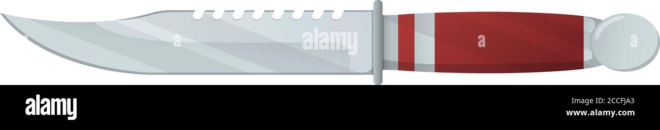 Hunting steel knife with wooden handle, concept cartoon vector ...