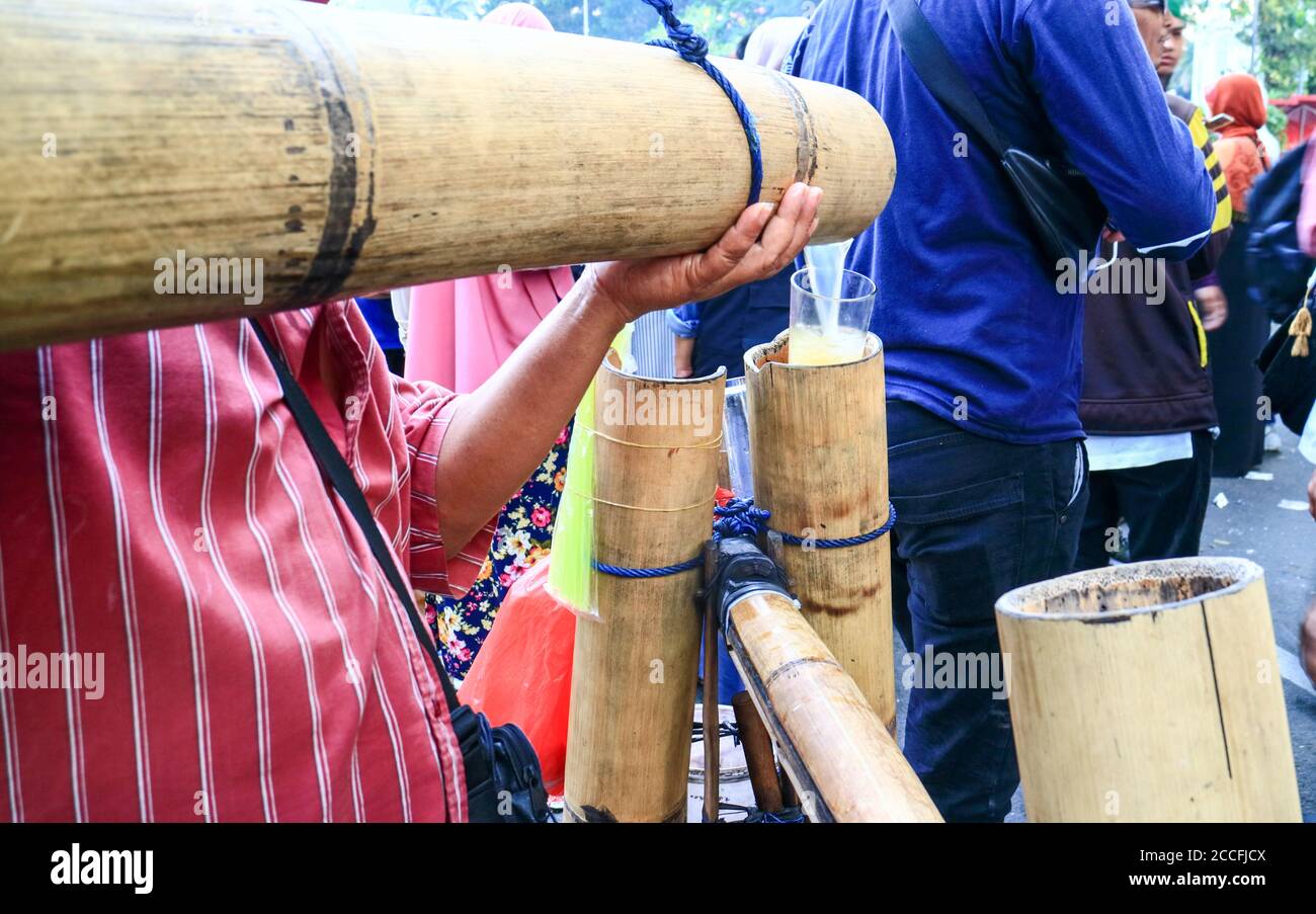 Jakarta, Indonesia - June 27, 2019: Street vendors (badeg traditional ...
