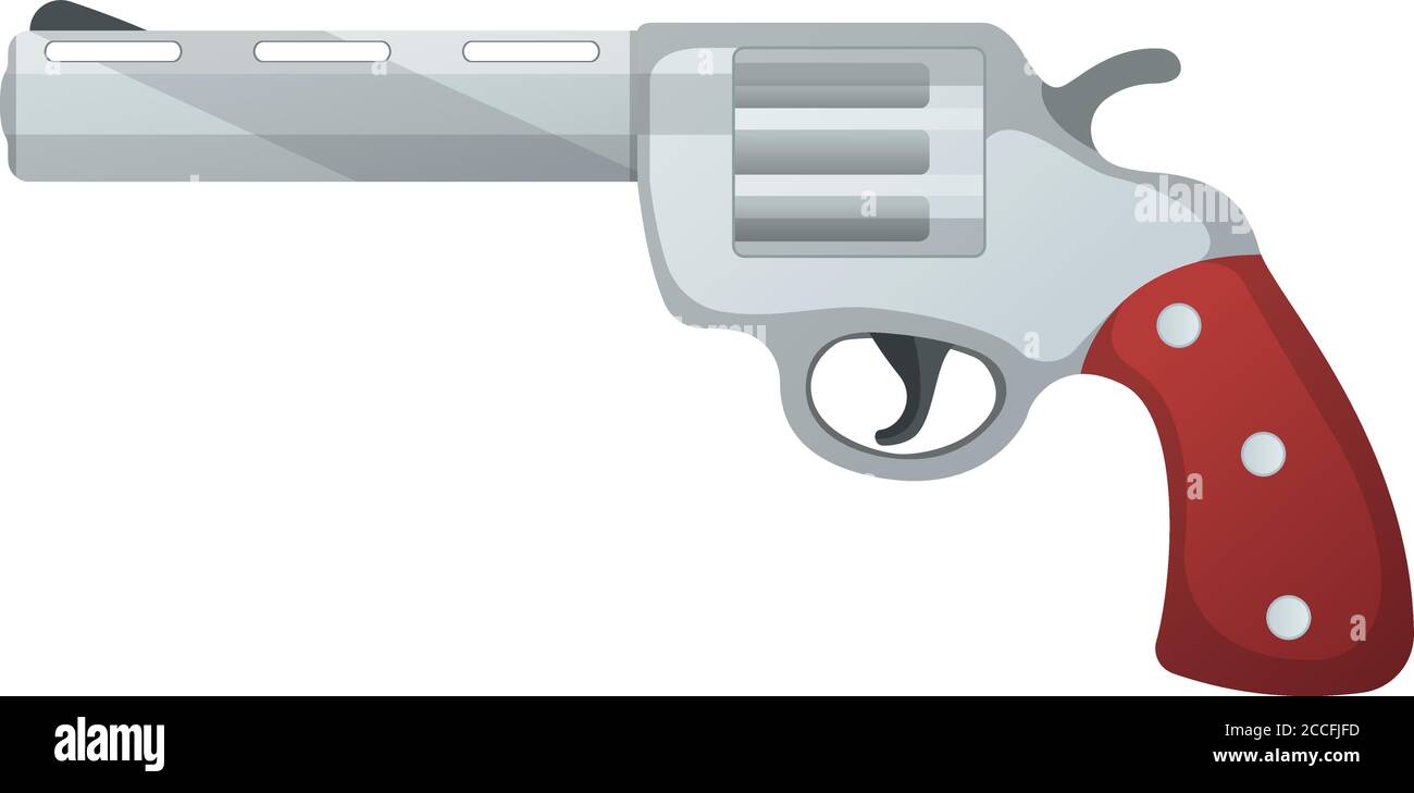 Revolver pistol icon, self defense weapon, concept cartoon vector ...