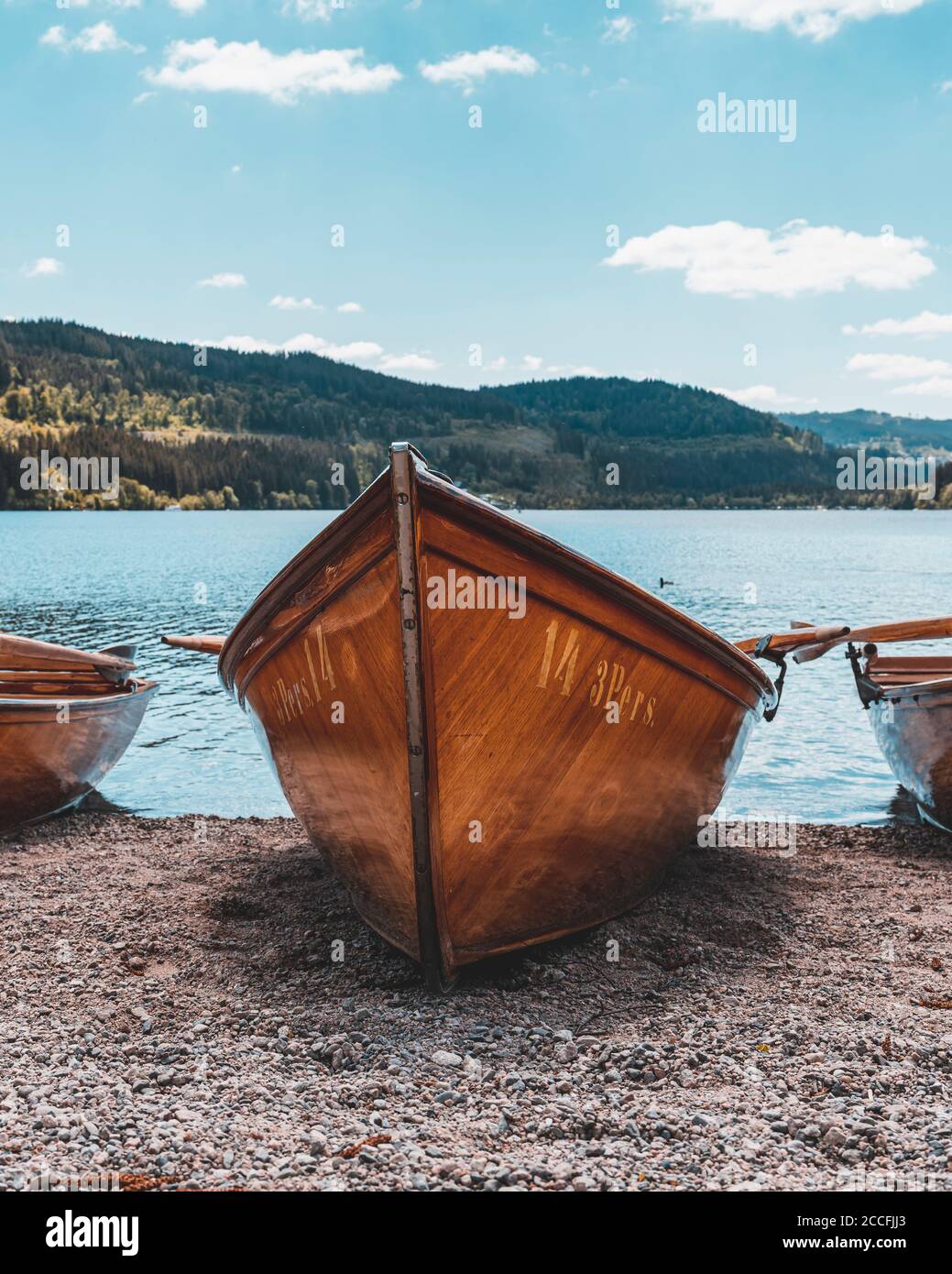 Classic rowing boat on lake titisee hi-res stock photography and images ...