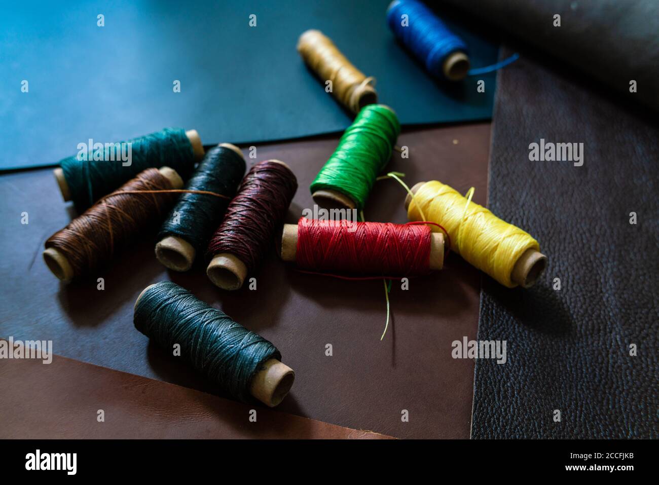 Seam threads on leather hi-res stock photography and images - Alamy