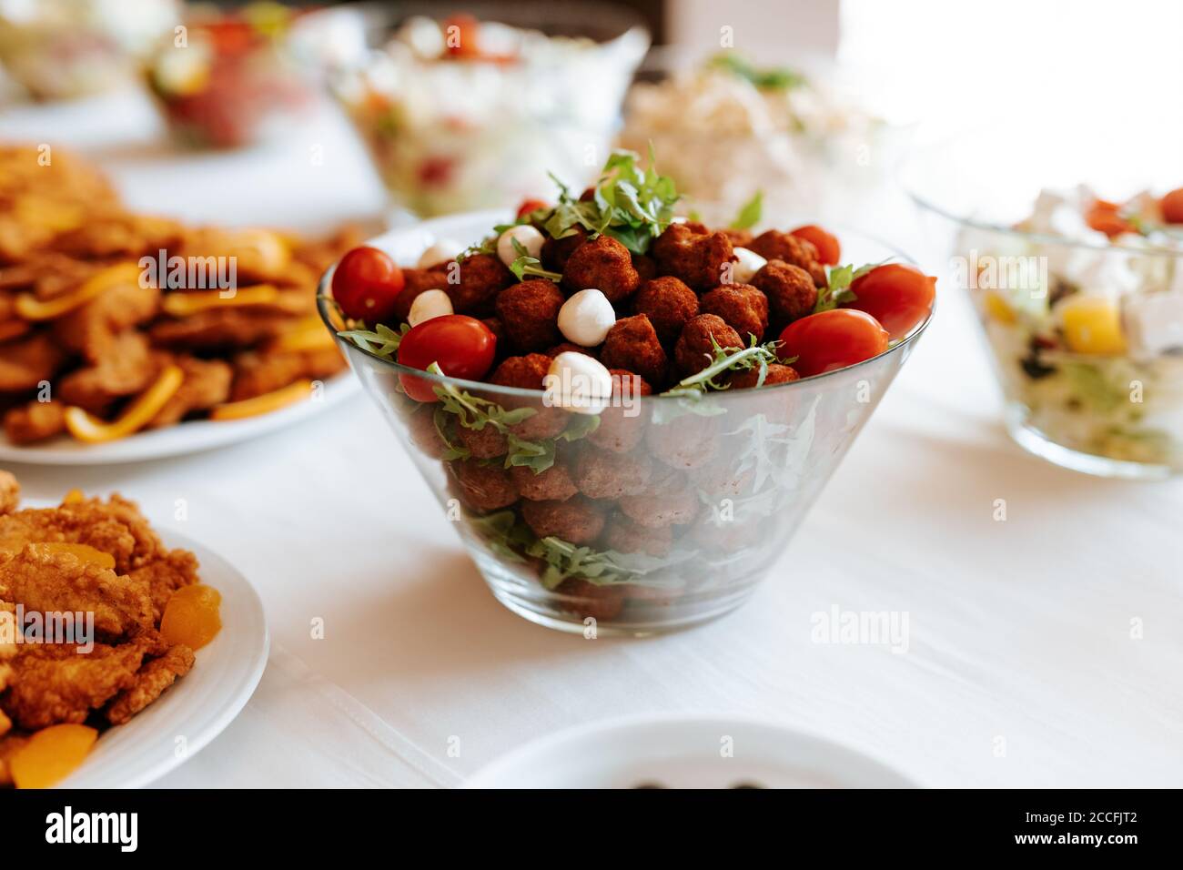 Appetizers table with delicious variety of foods Stock Photo - Alamy
