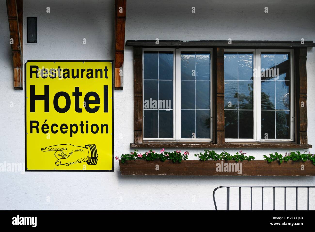 Signboard restaurant, hotel, reception Stock Photo - Alamy