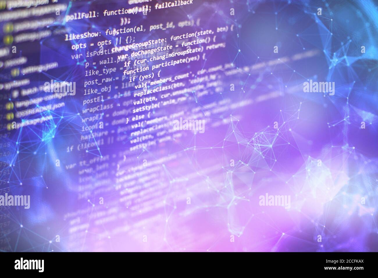 Seo Optimization Modern Tech Php Syntax Highlighted Writing Programming Functions On Laptop