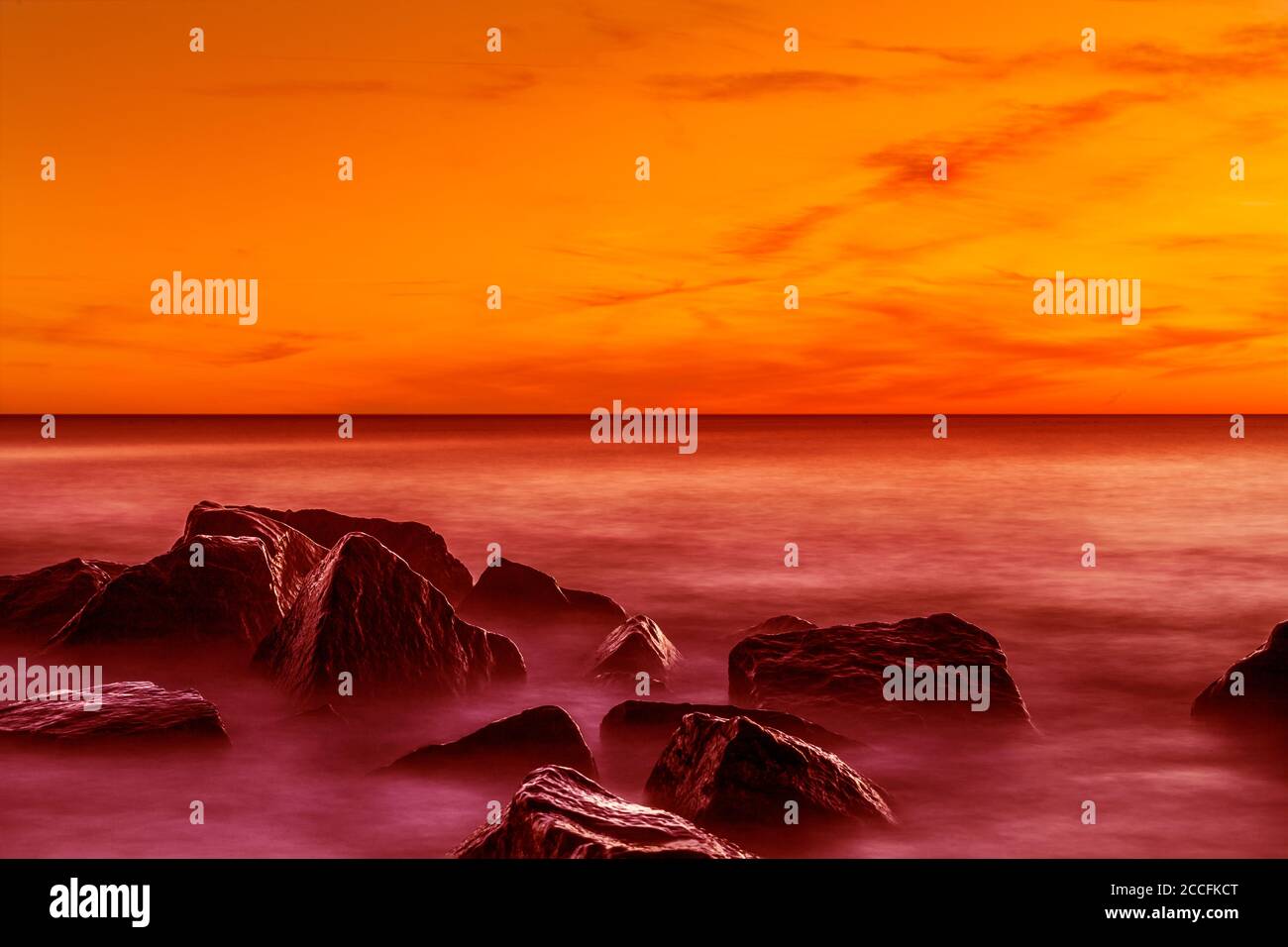 Multicoloured sunset in nature hi-res stock photography and images - Alamy