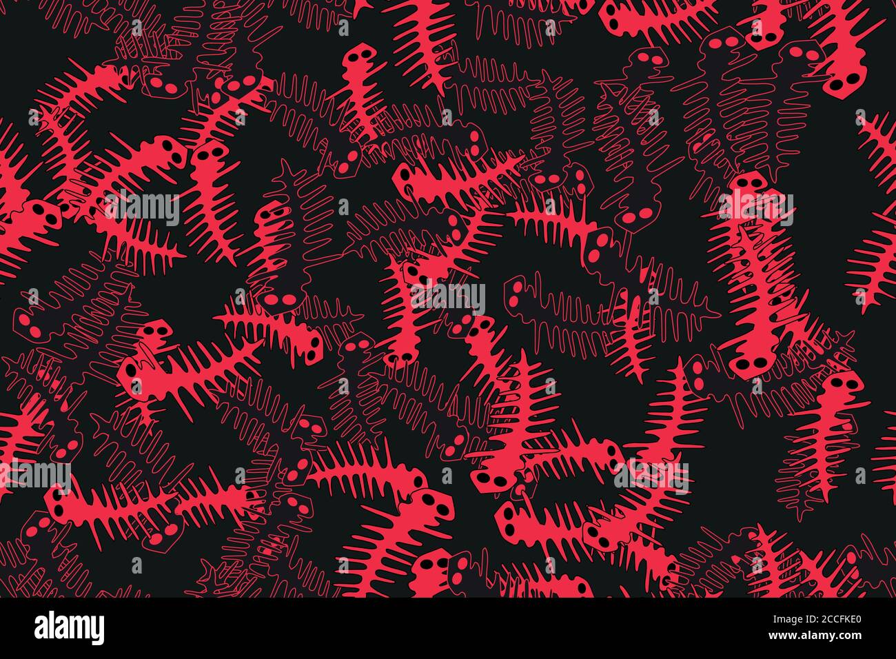 Red and Black Contour Lizards Seamless Pattern Stock Vector Image & Art ...