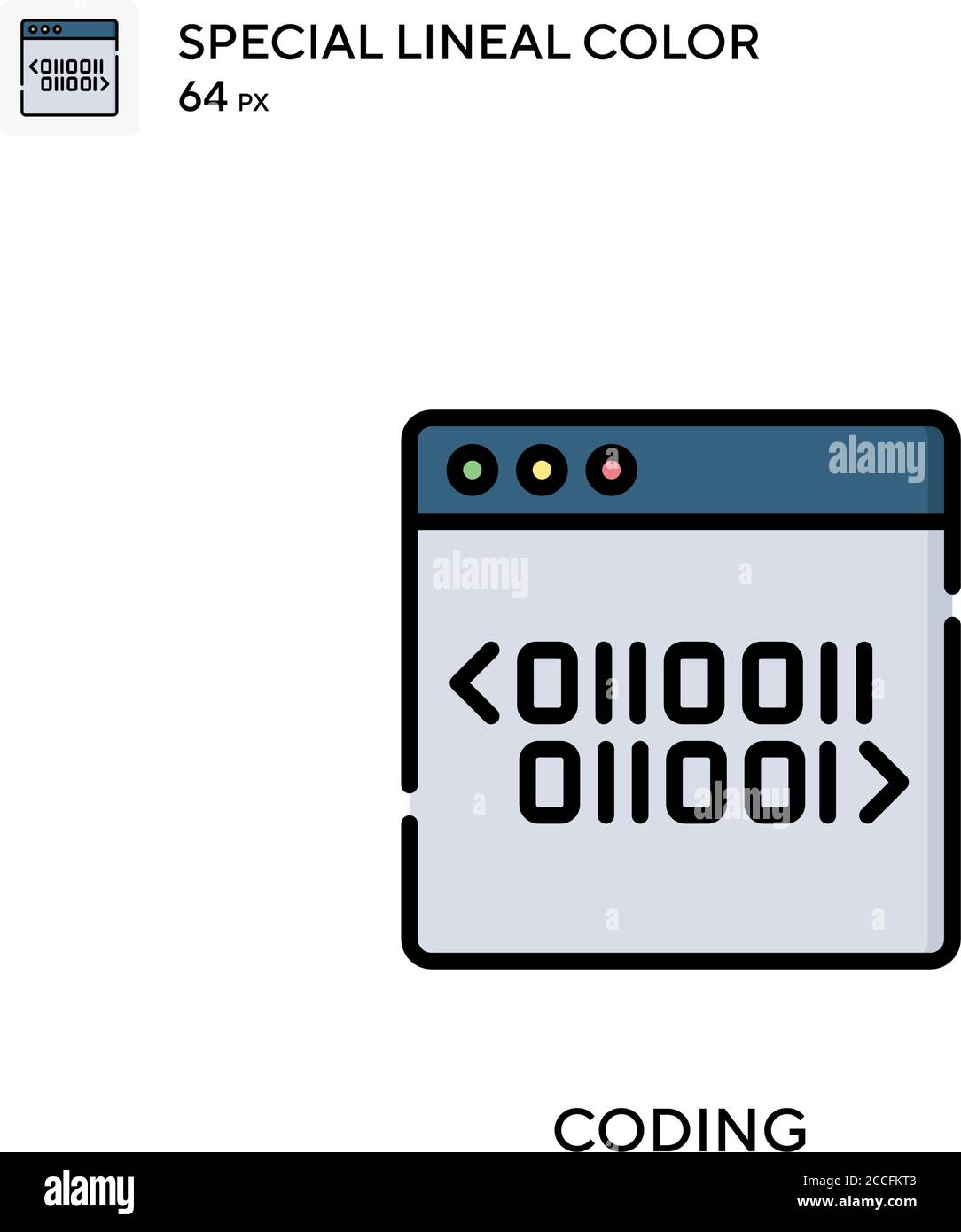 Coding Special lineal color icon. Illustration symbol design template ...