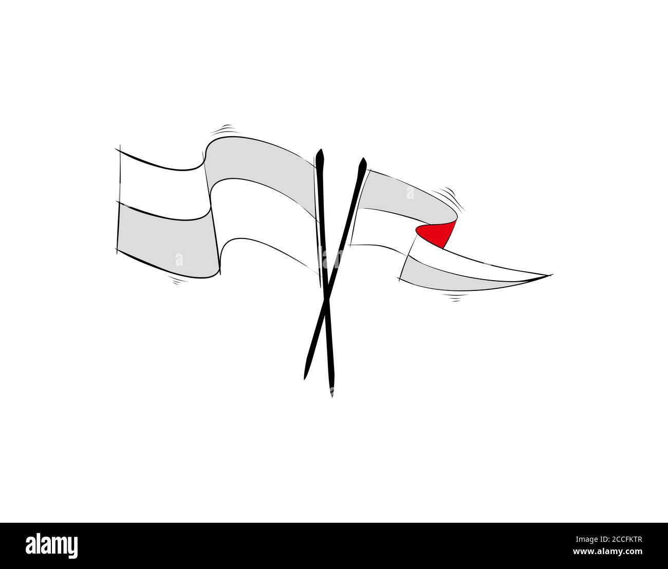 Flag Flat on white background in vector illustration Stock Vector Image ...