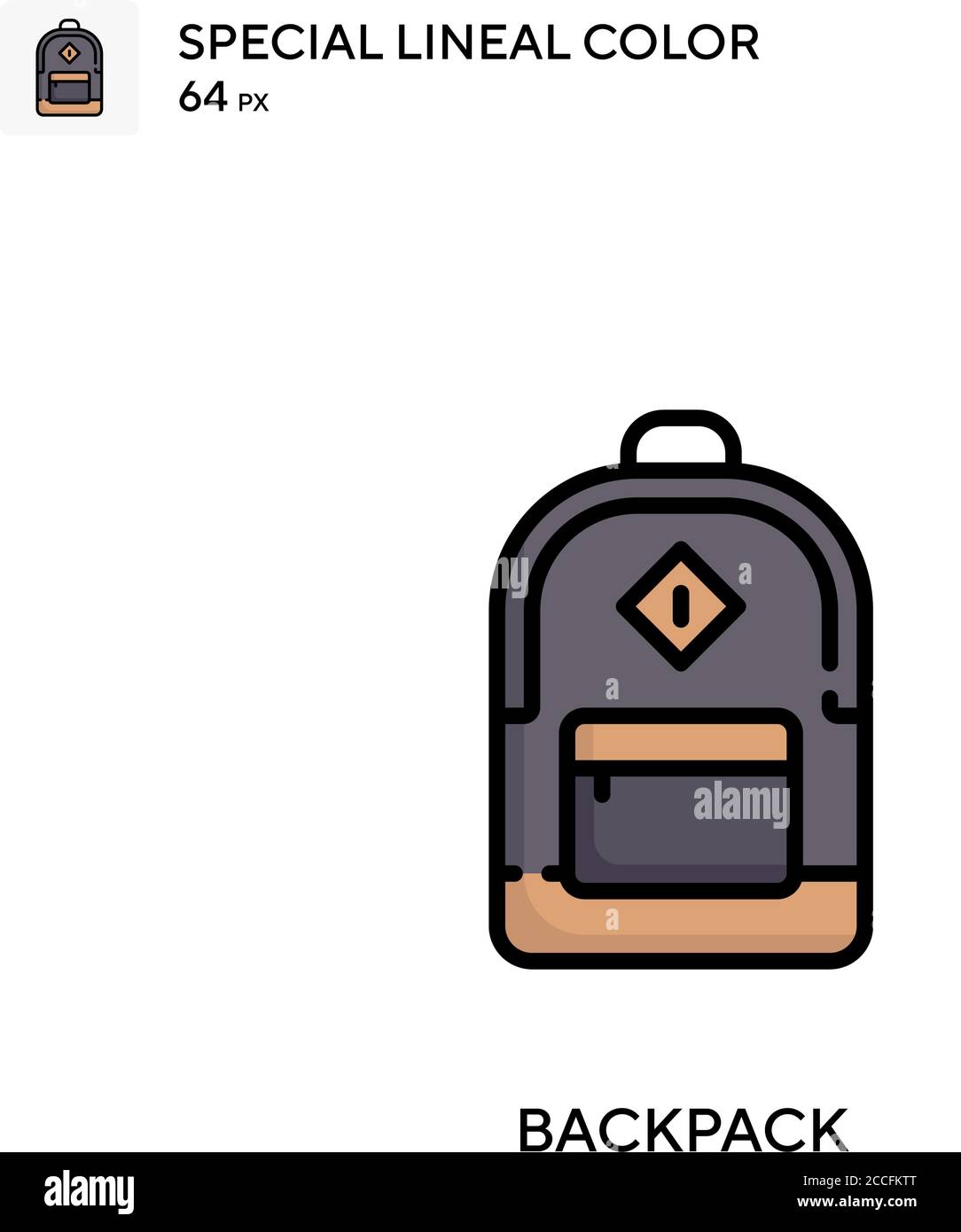 Backpack Special lineal color icon. Illustration symbol design template ...