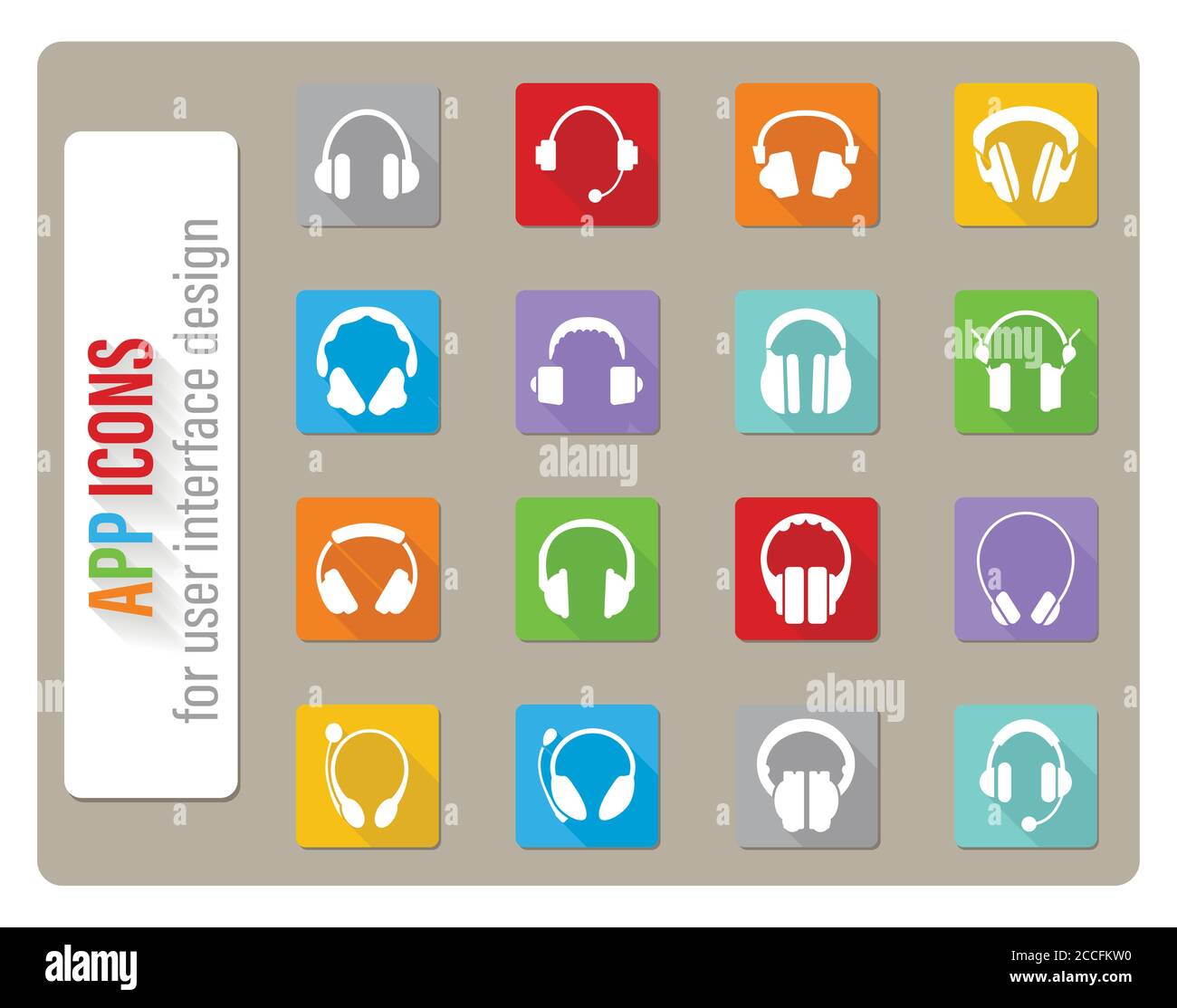 headphones icon set Stock Vector Image & Art - Alamy