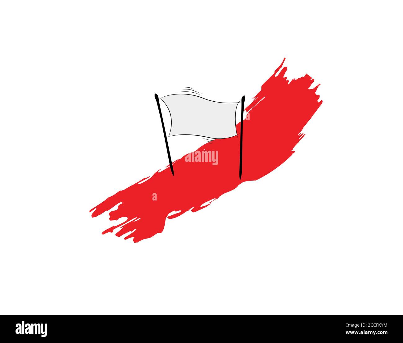 Flag Flat on white background in vector illustration Stock Vector Image ...