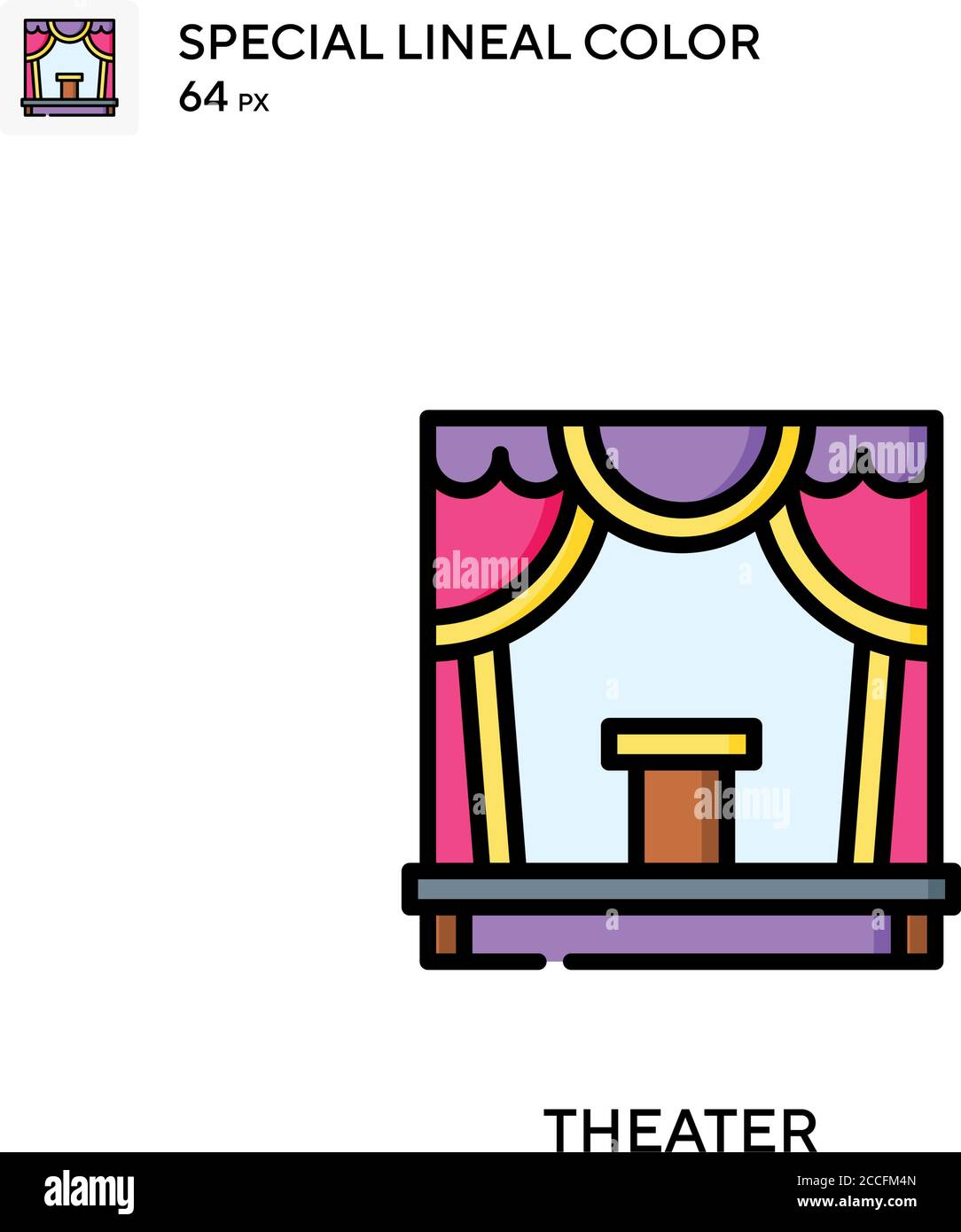 Theater Special lineal color icon. Illustration symbol design template ...