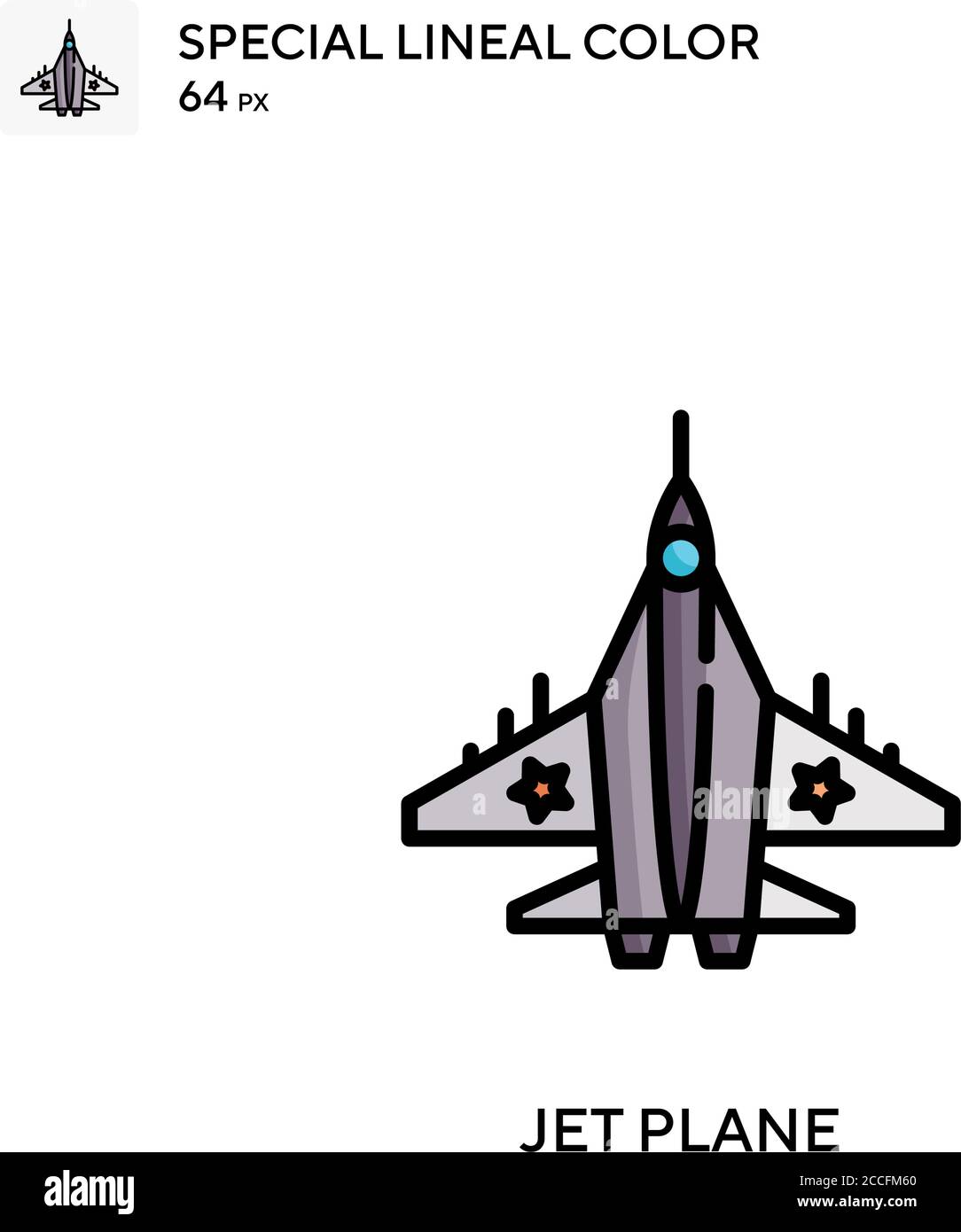 Jet plane Special lineal color icon. Illustration symbol design ...