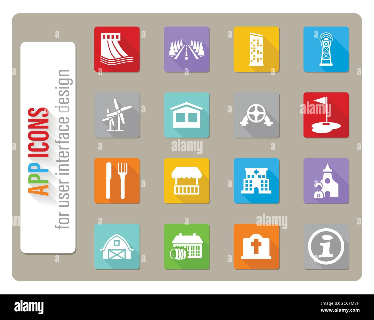 infrastructure icon set Stock Vector Image & Art - Alamy