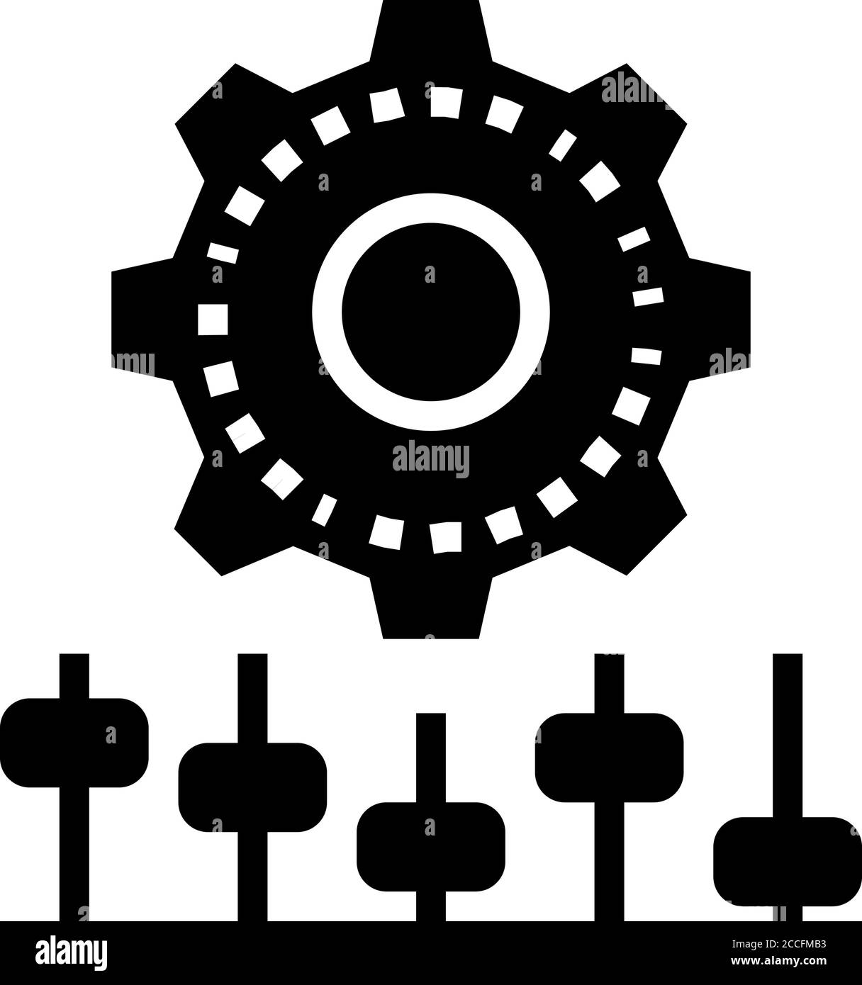 setting gear glyph icon vector illustration Stock Vector Image & Art ...