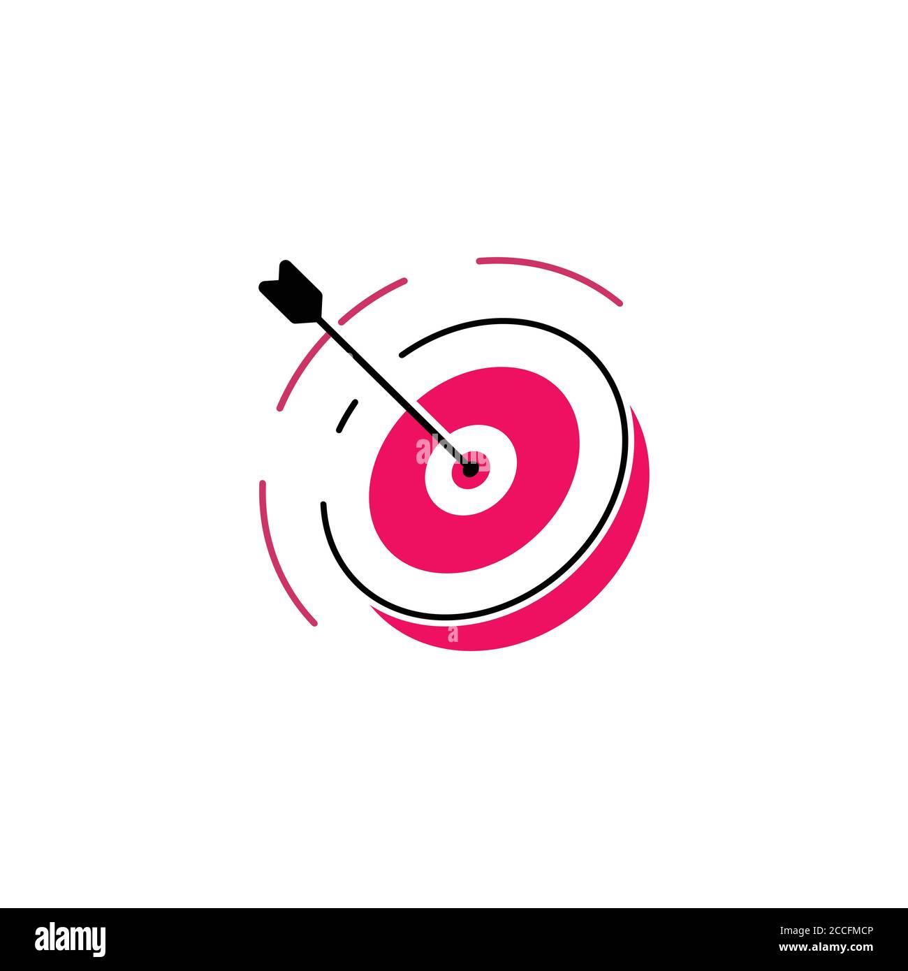 Target bullseye arrow icon flat. Illustration isolated on white ...