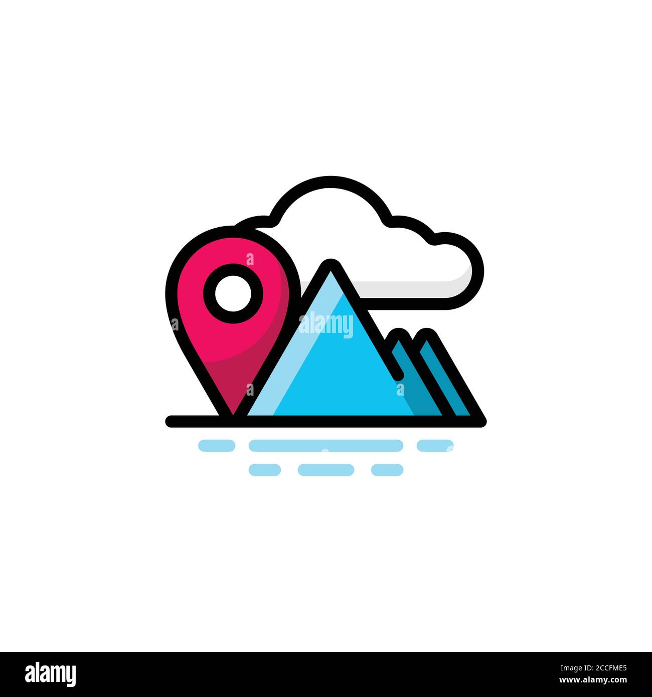 Map pin and mountain icon logo design inspiration Stock Vector Image ...