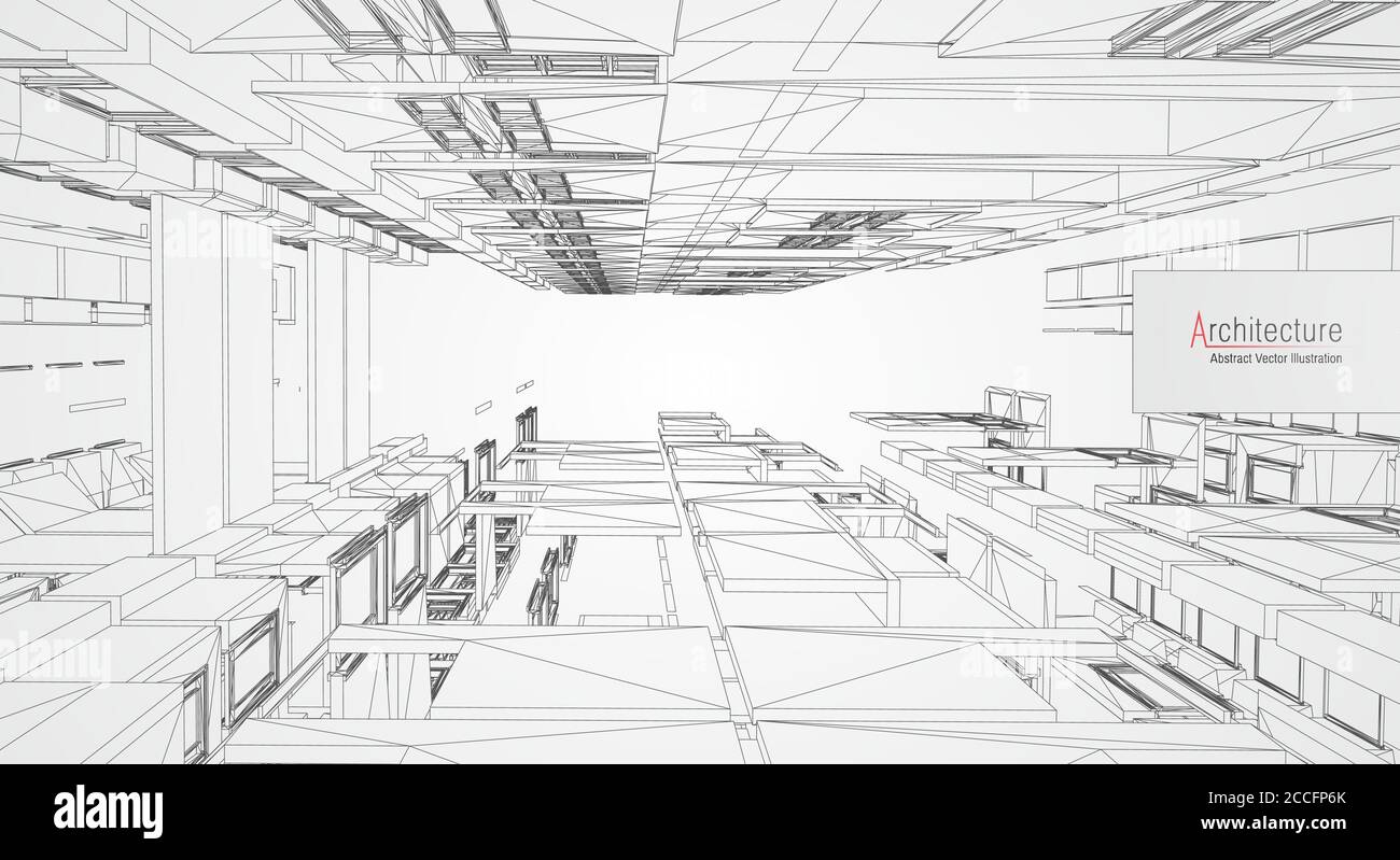 Architecture Line Background Building Construction Sketch Vector