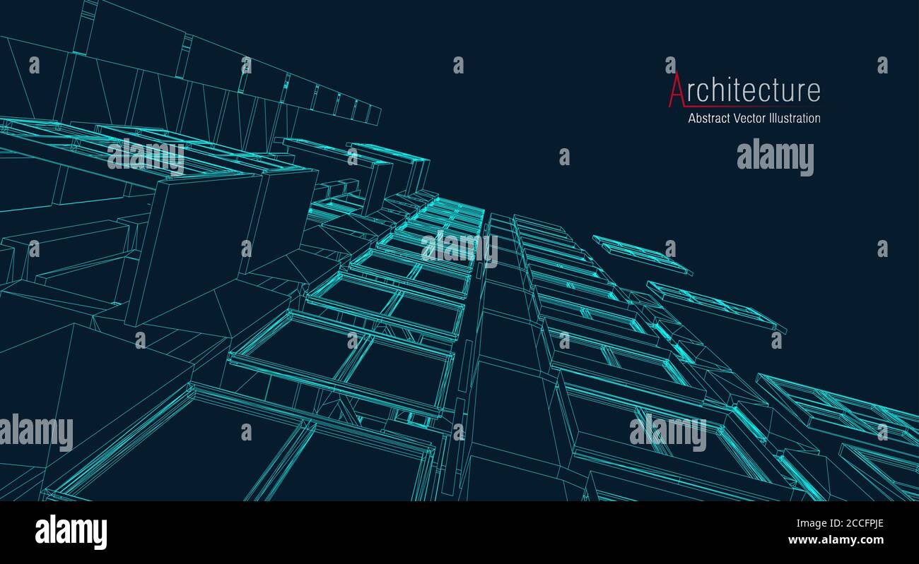 Architecture line background. Building construction sketch vector ...