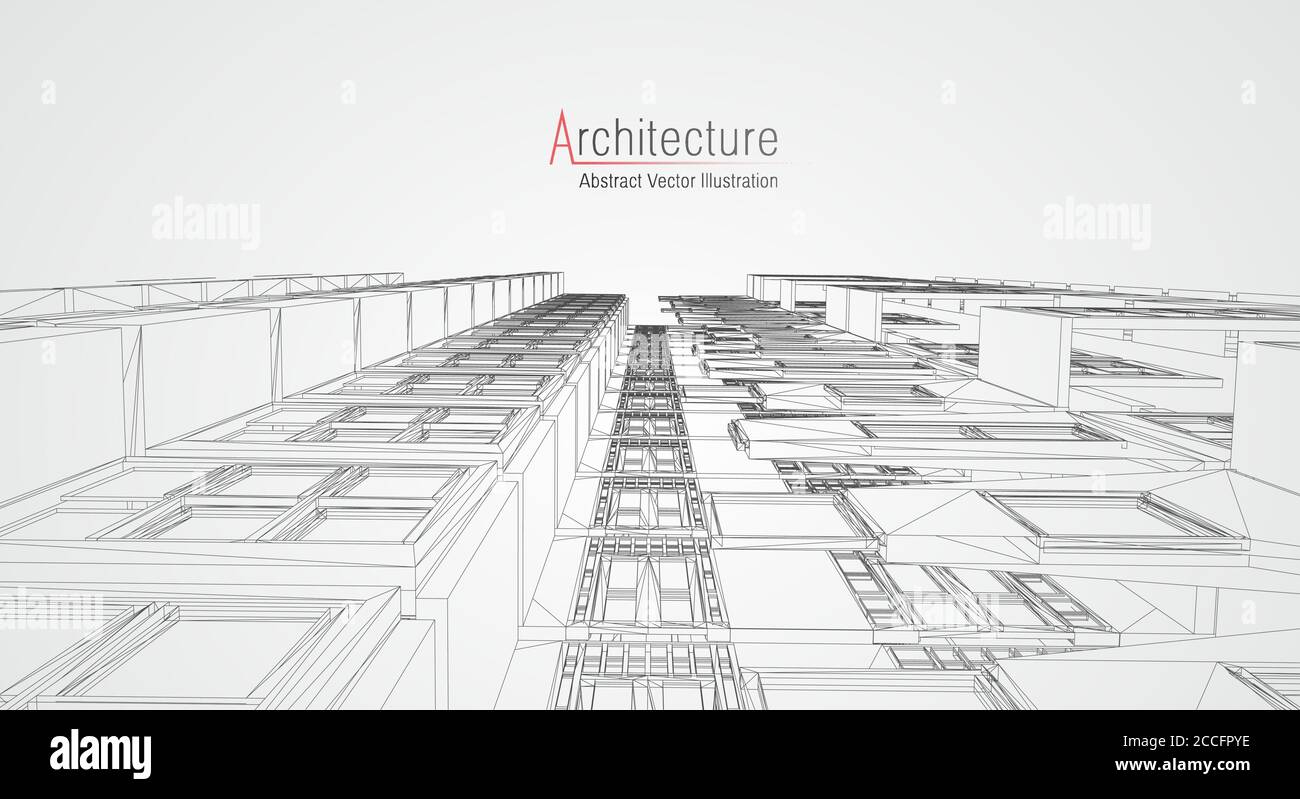 Architecture line background. Building construction sketch vector ...