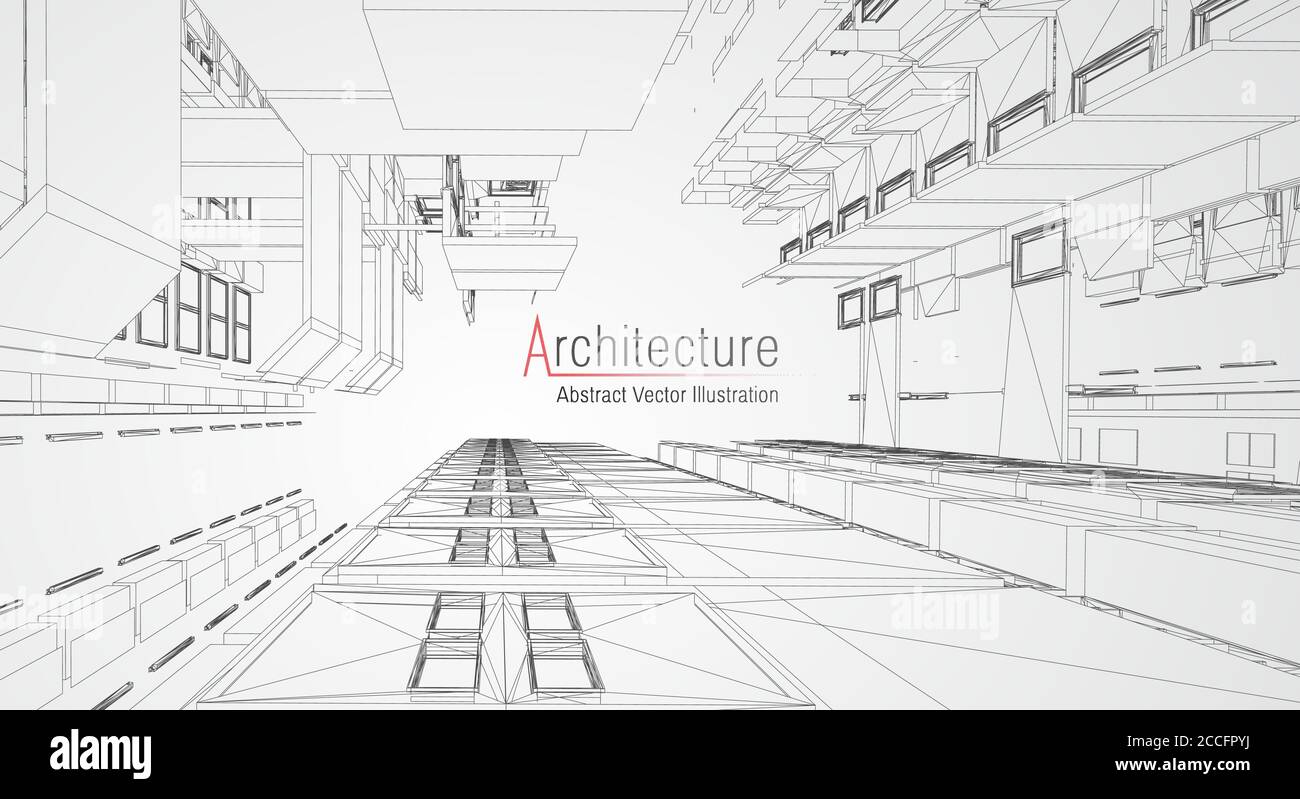 Geometric Buildings Drawing