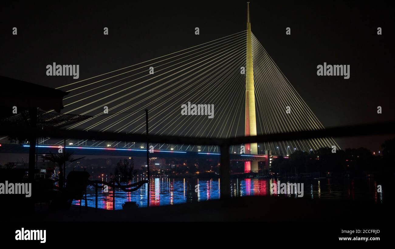 Belgrade bridge night hi-res stock photography and images - Alamy