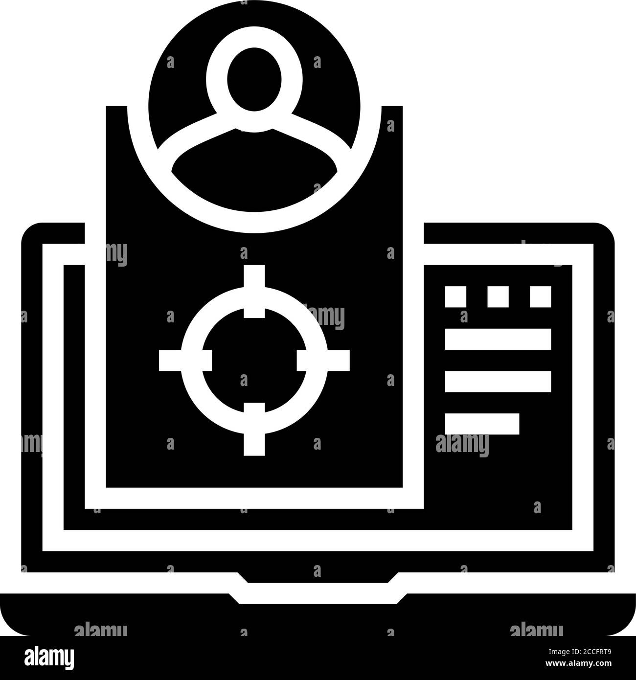 employee target laptop screen glyph icon vector illustration Stock ...