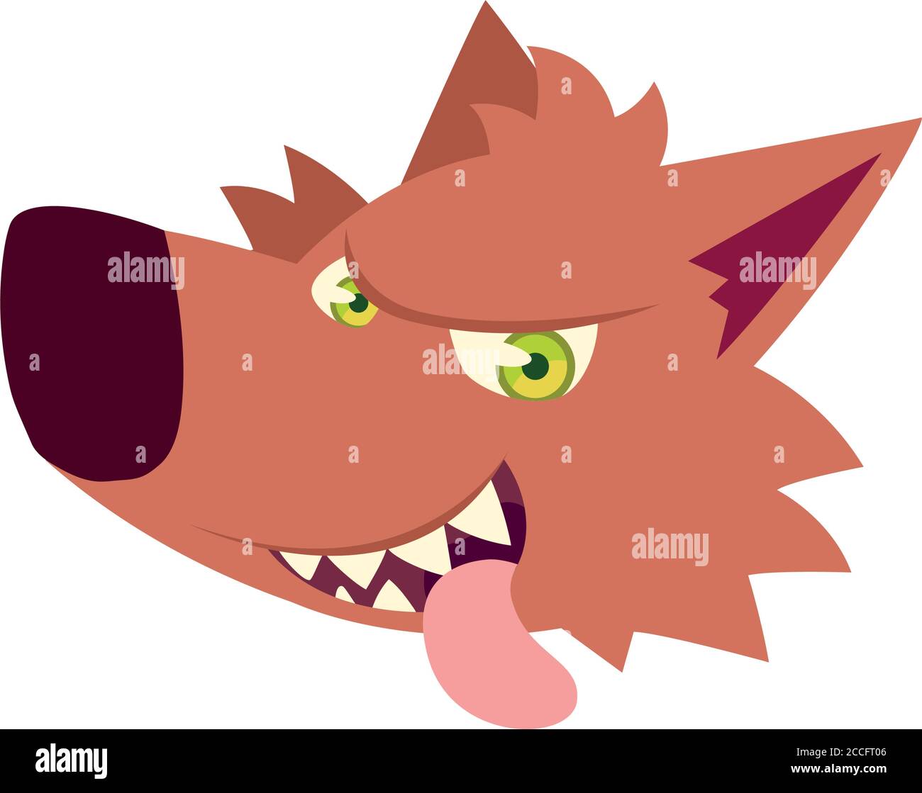 Halloween werewolf head cartoon design, Holiday and scary theme Vector ...