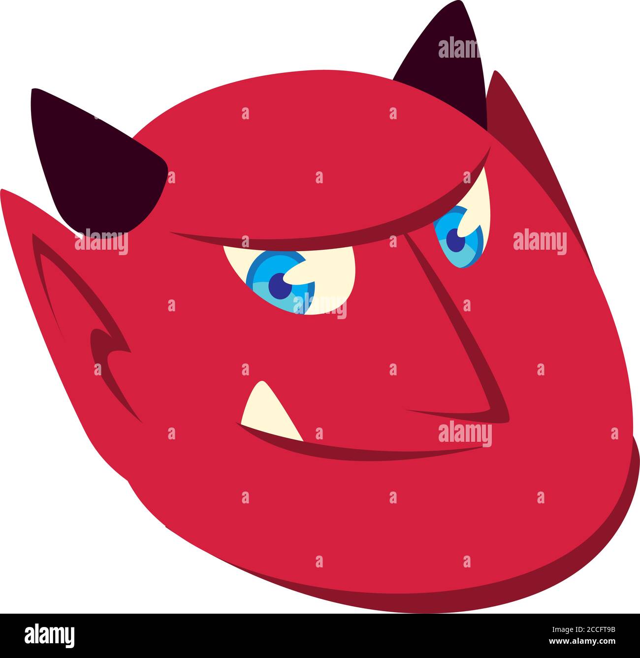 Halloween devil head cartoon design, Holiday and scary theme Vector ...