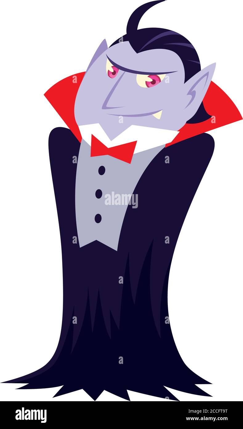 Halloween vampire cartoon design, Holiday and scary theme Vector ...