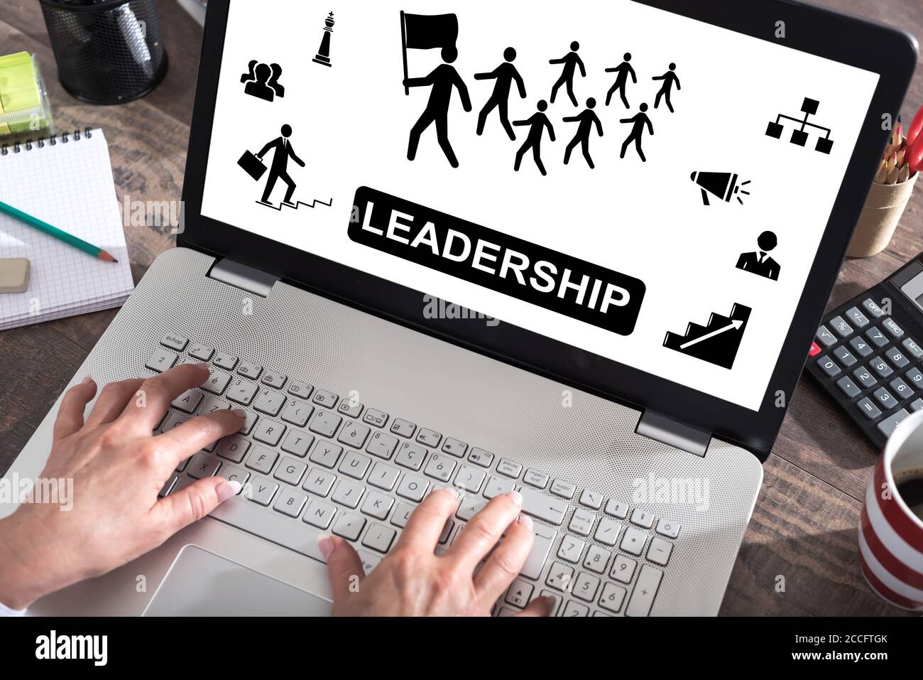 Leadership concept shown on a laptop screen Stock Photo - Alamy