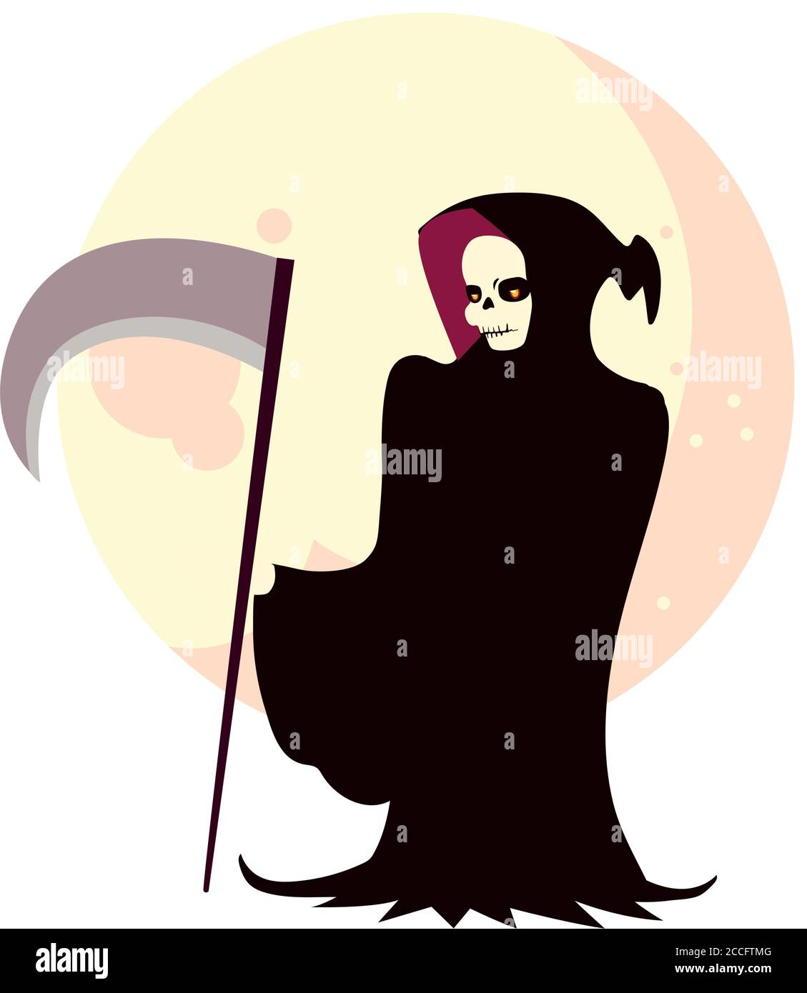 Halloween death cartoon design, Holiday and scary theme Vector ...