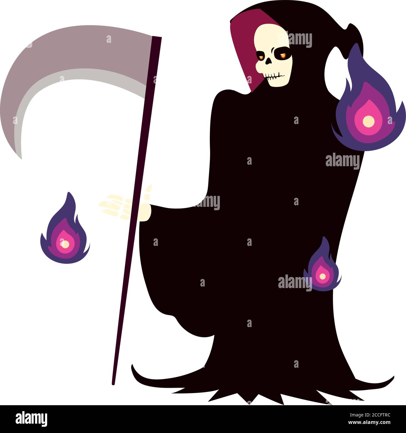 Halloween death cartoon design, Holiday and scary theme Vector ...