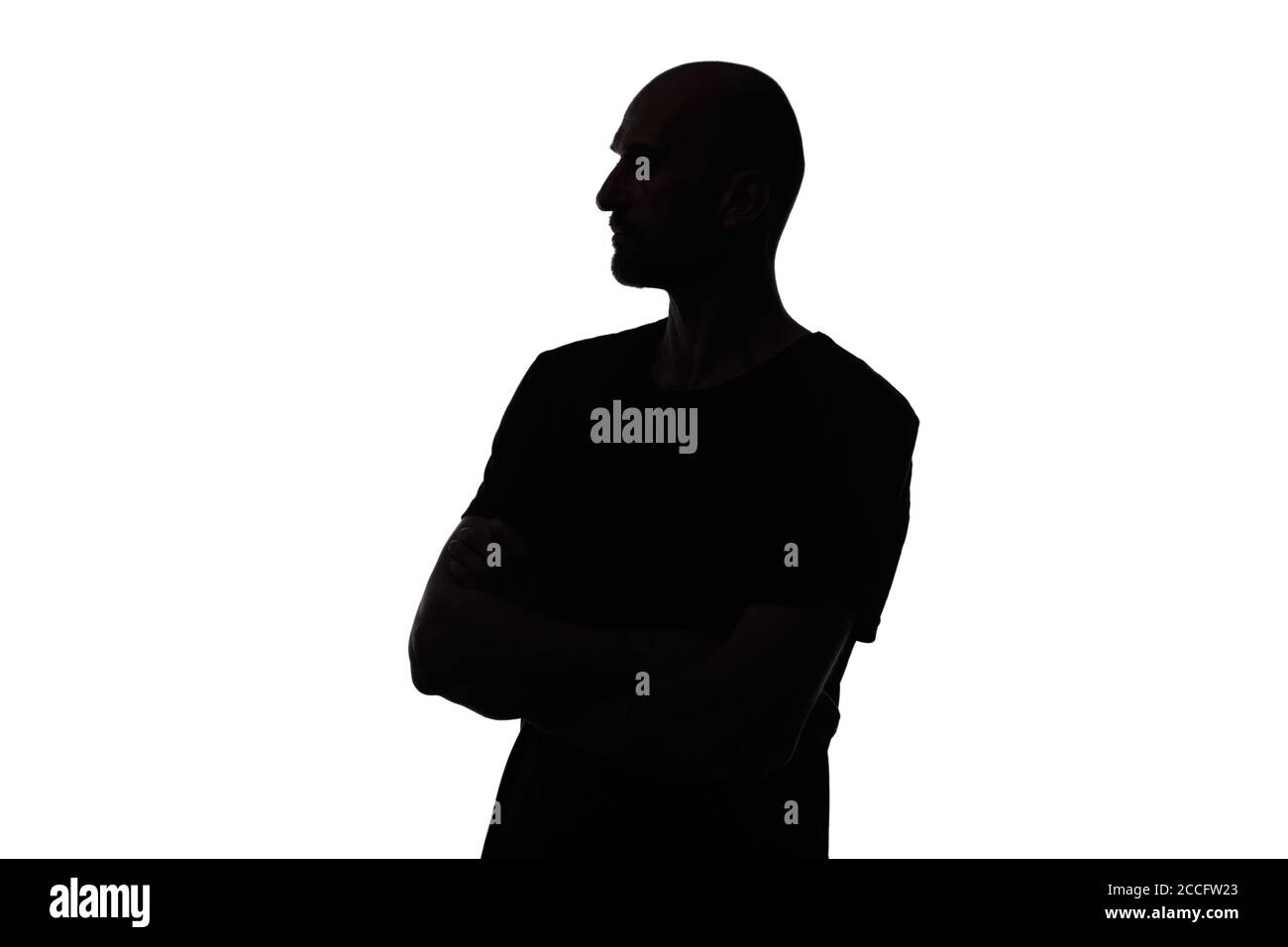 Silhouette bald man hi-res stock photography and images - Alamy