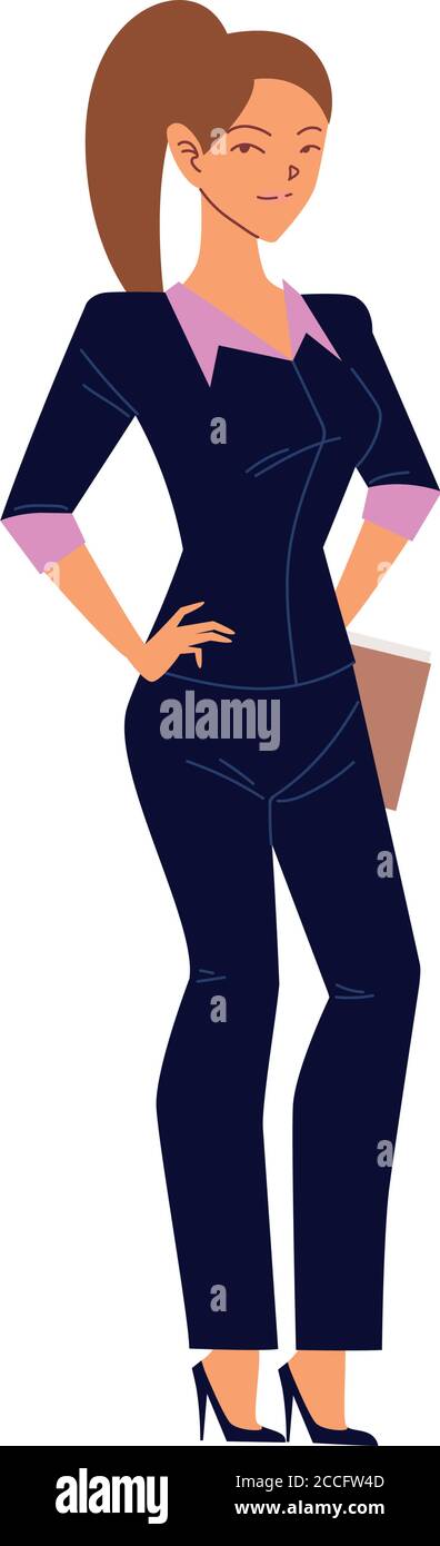 Businesswoman cartoon with file design, business fashion and management ...