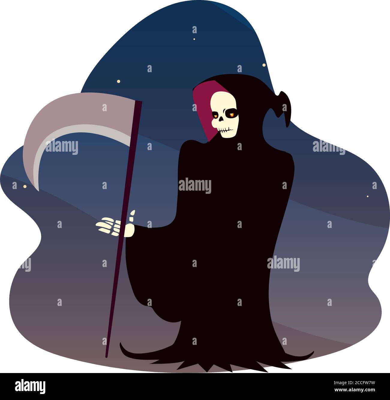 Halloween death cartoon design, Holiday and scary theme Vector ...