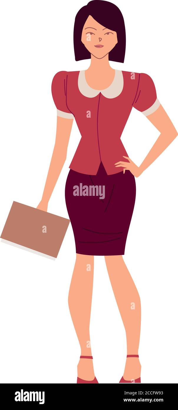 Businesswoman cartoon with file design, business fashion and management ...