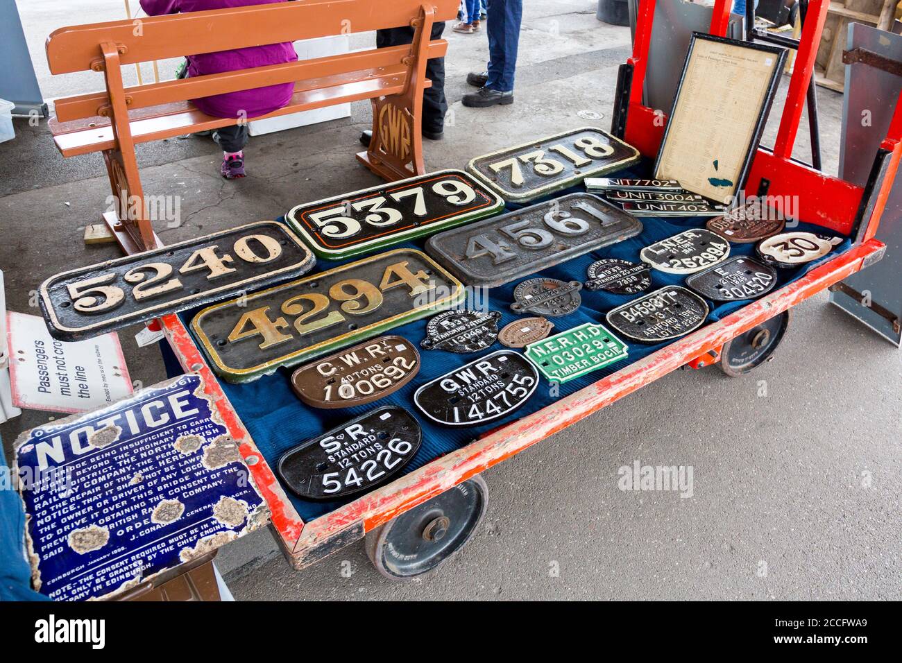 Replica and authentic steam engine and railway wagon number plates ...