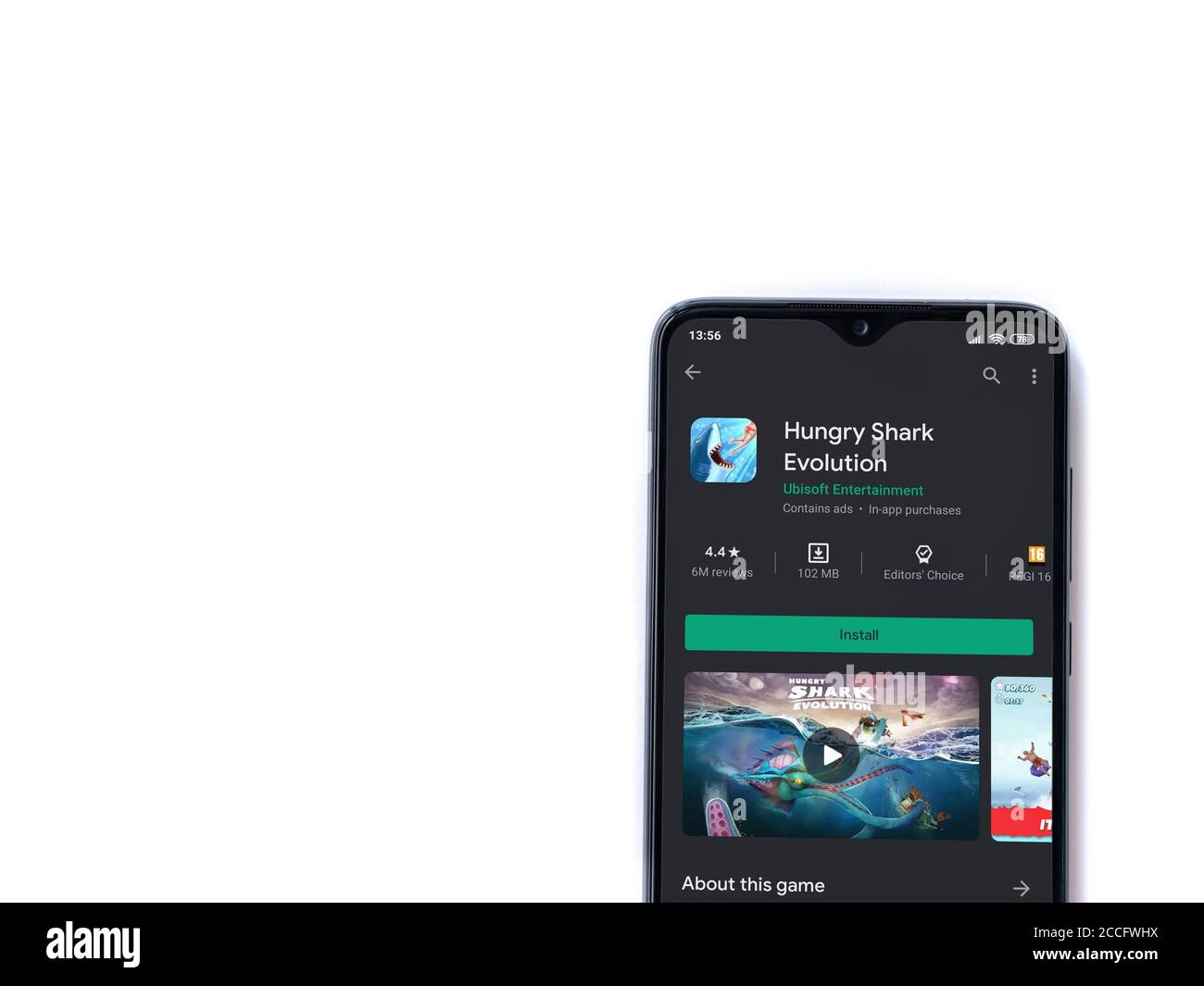 Lod, Israel - July 8, 2020: Hungry Shark Evolution app play store page ...