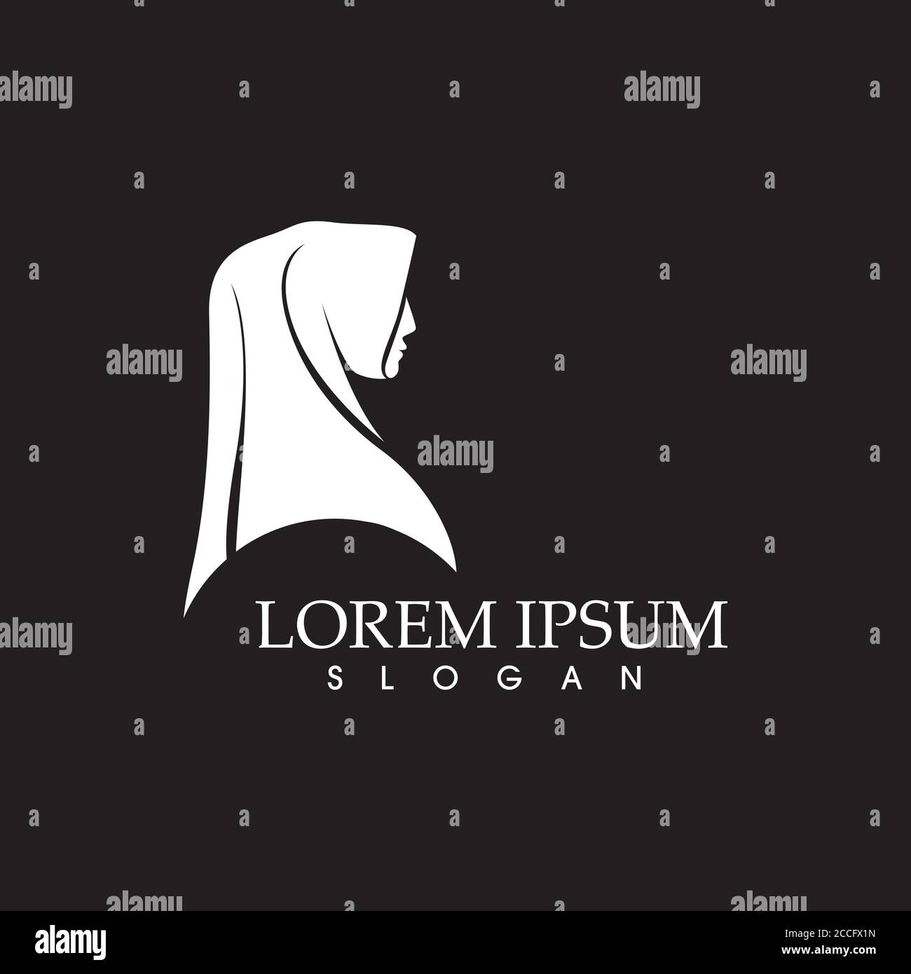 Hijab logo black background vector Stock Vector Image & Art - Alamy