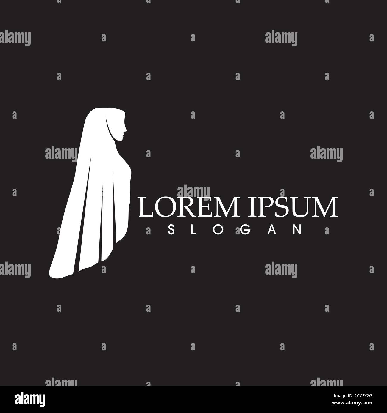 Hijab logo black background vector Stock Vector Image & Art - Alamy
