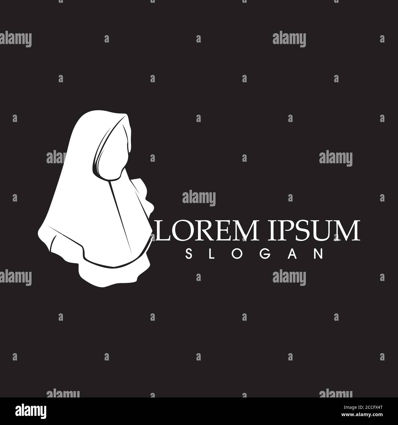 Hijab logo black background vector Stock Vector Image & Art - Alamy