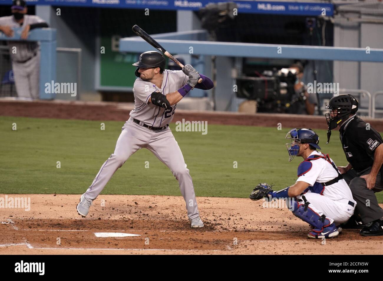 Los Angeles, United States. 21st Aug, 2020. Colorado Rockies center ...