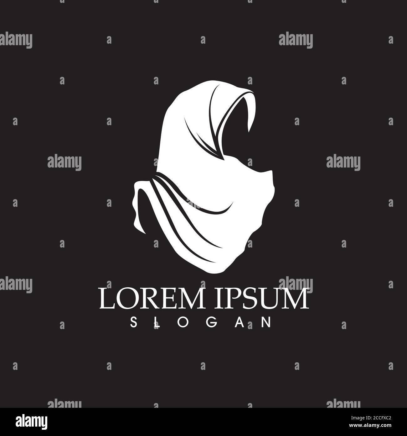 Hijab logo black background vector Stock Vector Image & Art - Alamy