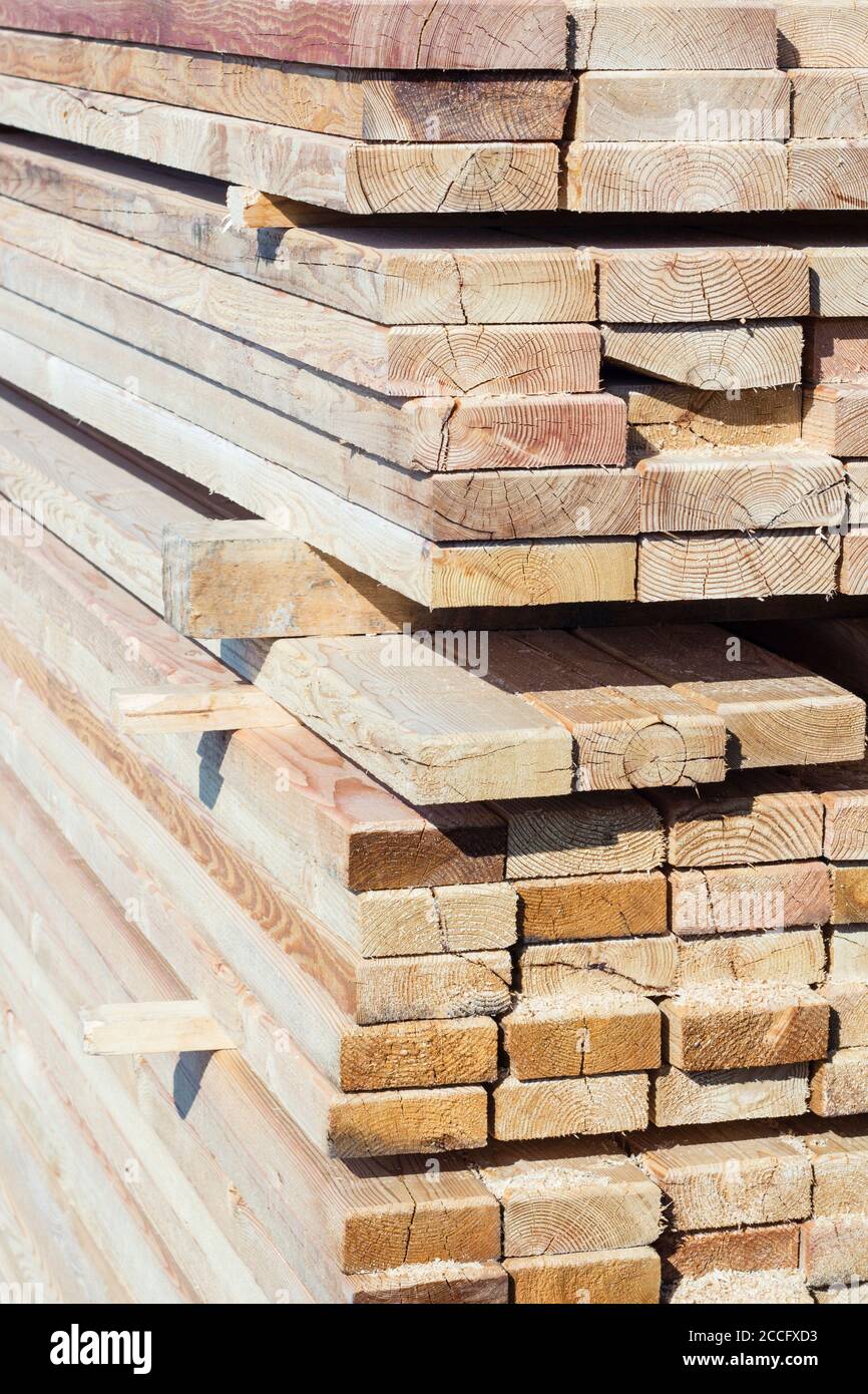 wooden planks on a construction site Stock Photo - Alamy
