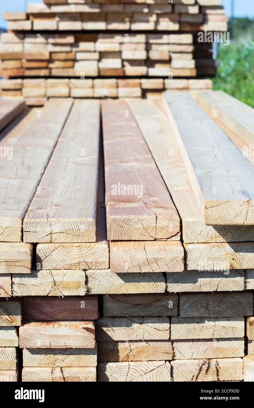 wooden planks on a construction site Stock Photo - Alamy